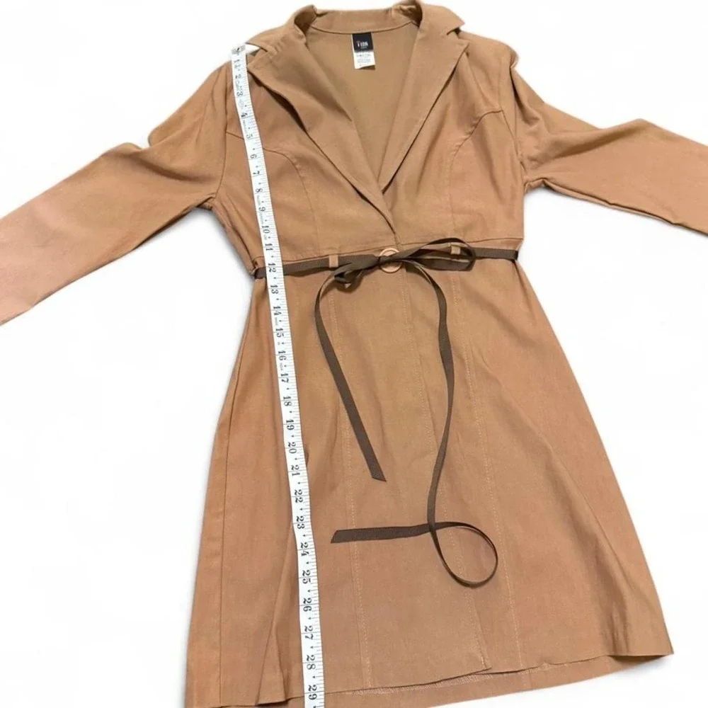 Jackets & Coats | Nwot Brown Belted Trench Coat Button Up Winter Small ...